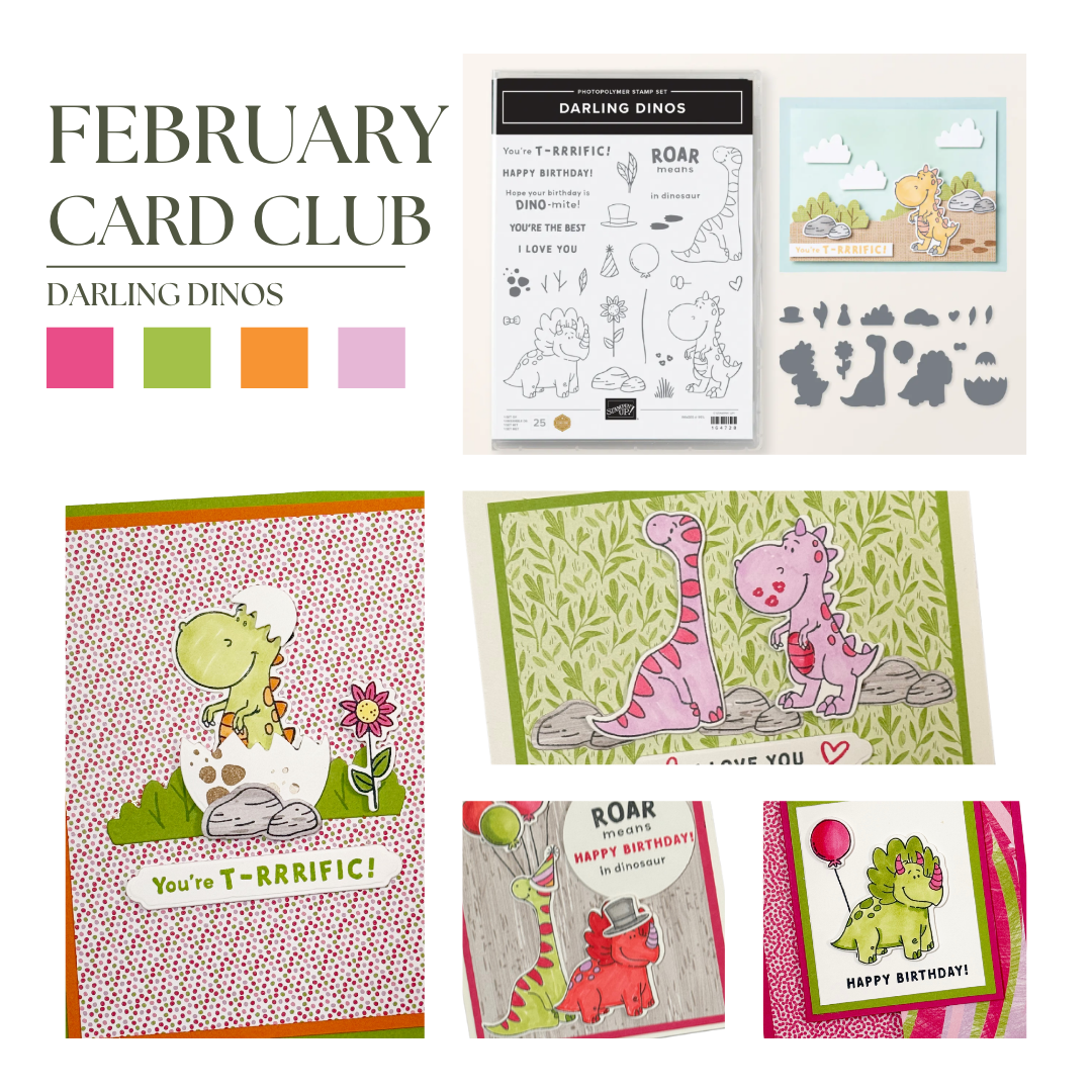 Darling Dinos: February Card Club